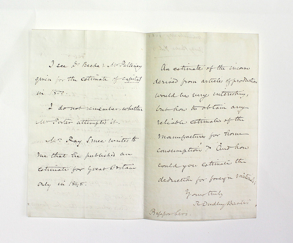 An Original Handwritten Letter Signed by Robert Dudley Baxter to Levi ...
