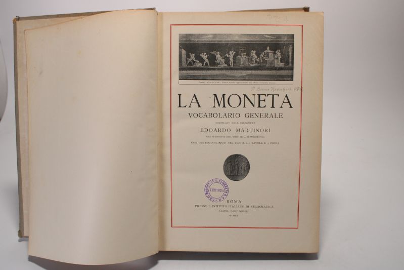 La moneta. Vocabolario generale. da Martinori, Edoardo:: 4° (1915 ...