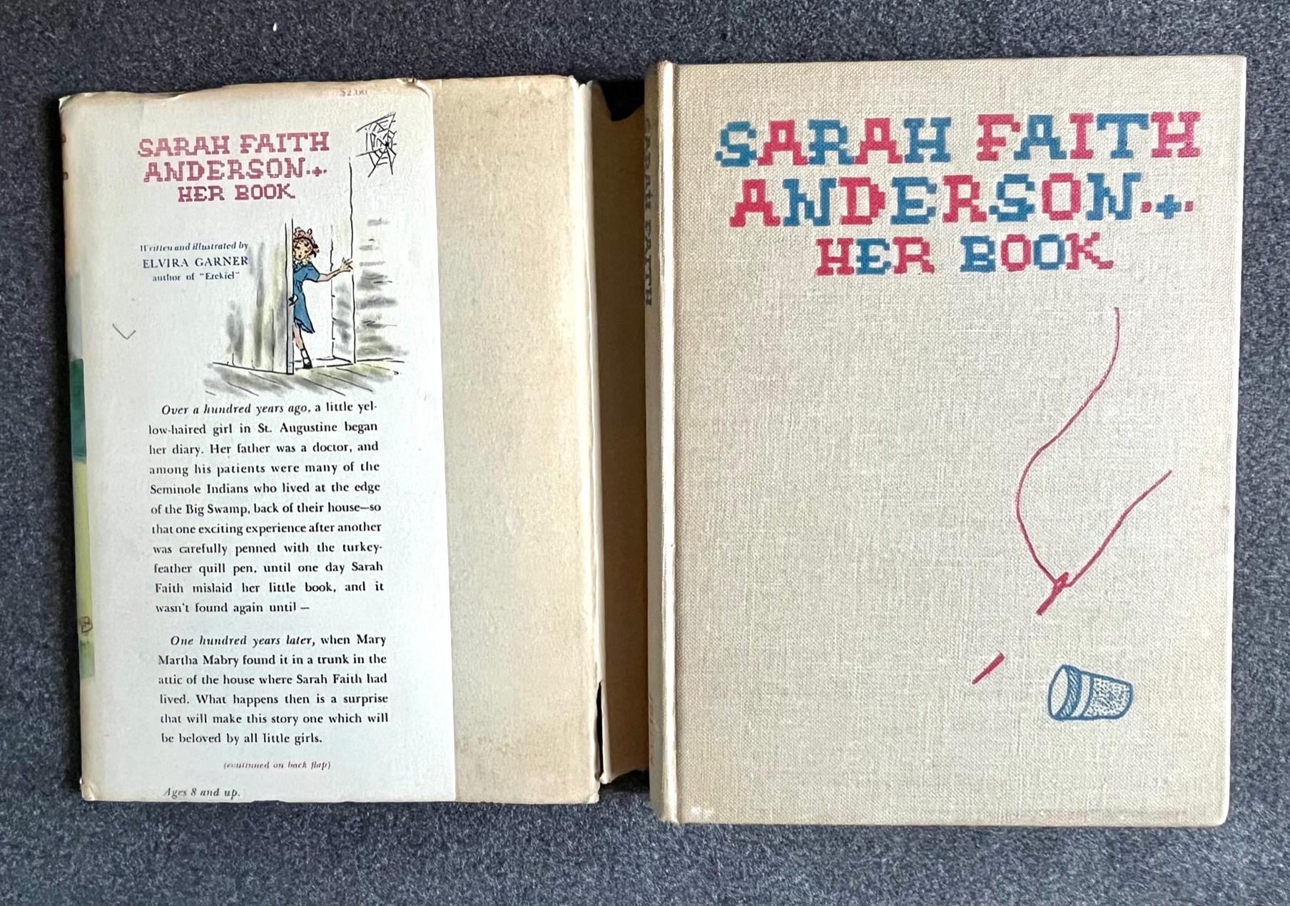 Sarah Faith Anderson: her book by Elvira Garner: Good Hardcover (1939 ...