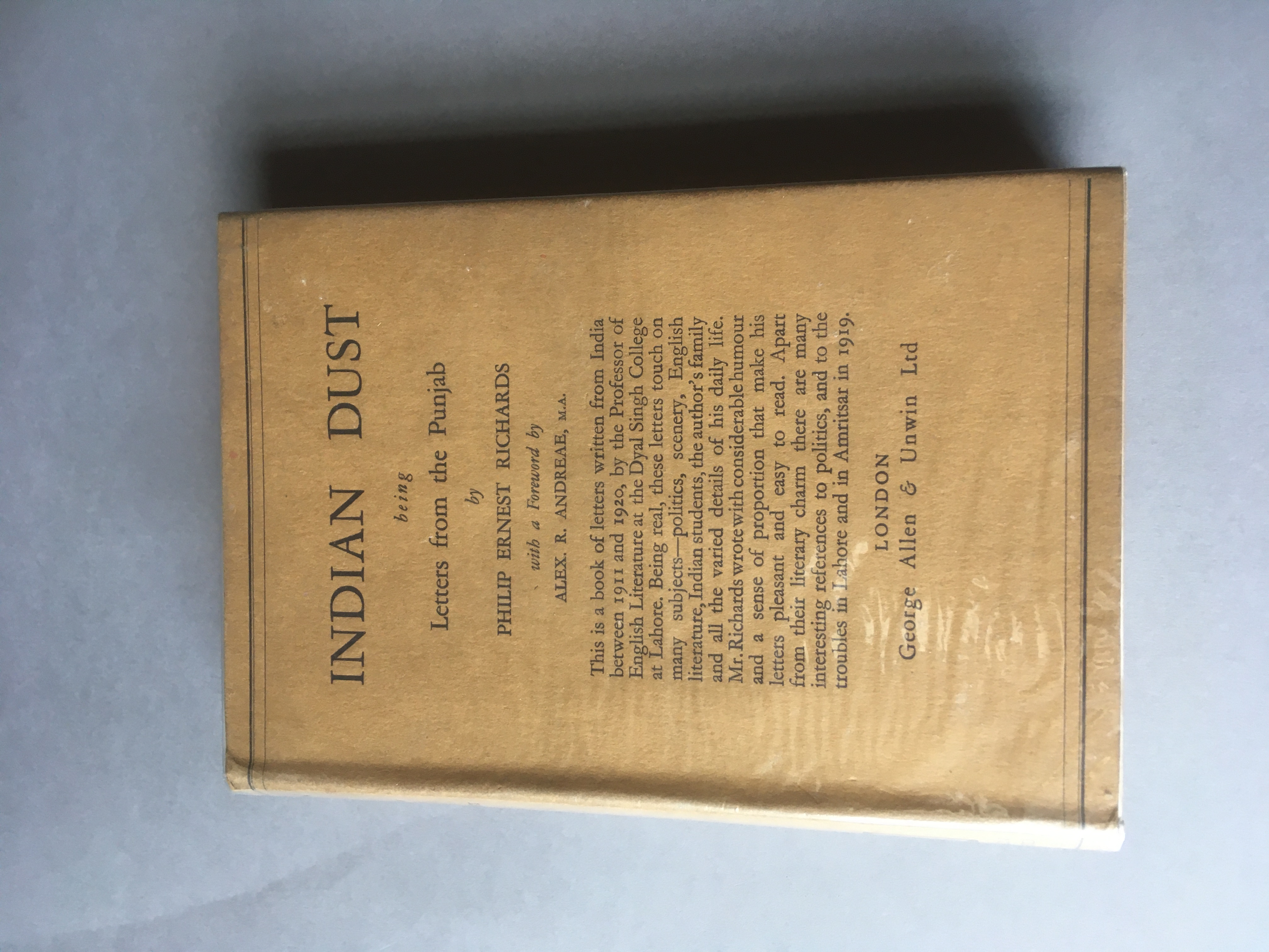 Indian Dust. Being Letters from the Punjab. by Philip Ernest Richards ...
