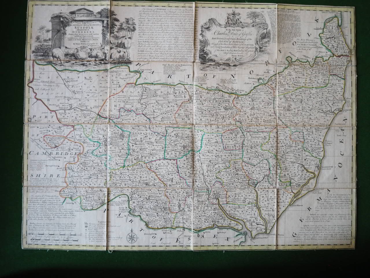 Accurate map of the County of Suffolk, Divided into its Hundreds. by ...