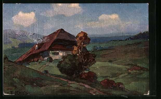 Künstler-Ansichtskarte Fritz Reiss: Sommer im Schwarzwald - Haus in ...