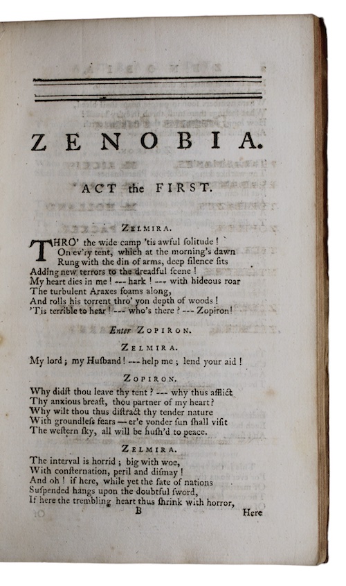Zenobia: a tragedy. by [MURPHY, Arthur]: (1768) First edition ...