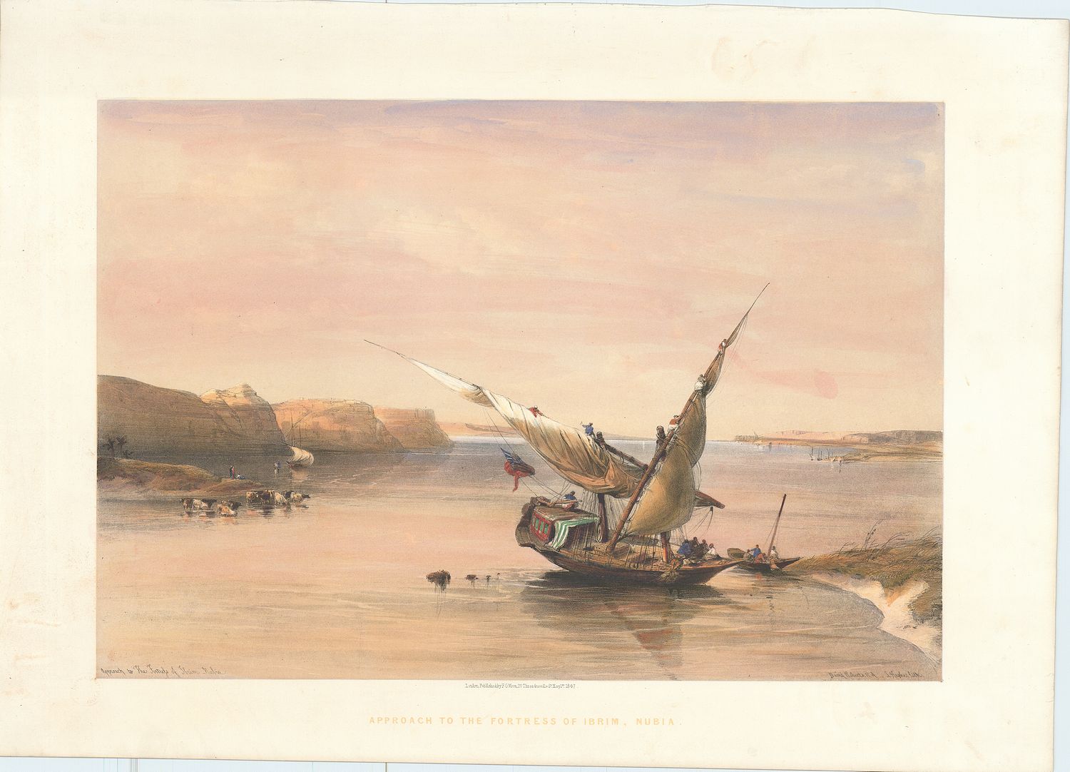 Approach to the Fortress of Ibrim, Nubia. von ROBERTS, David. [Louis ...