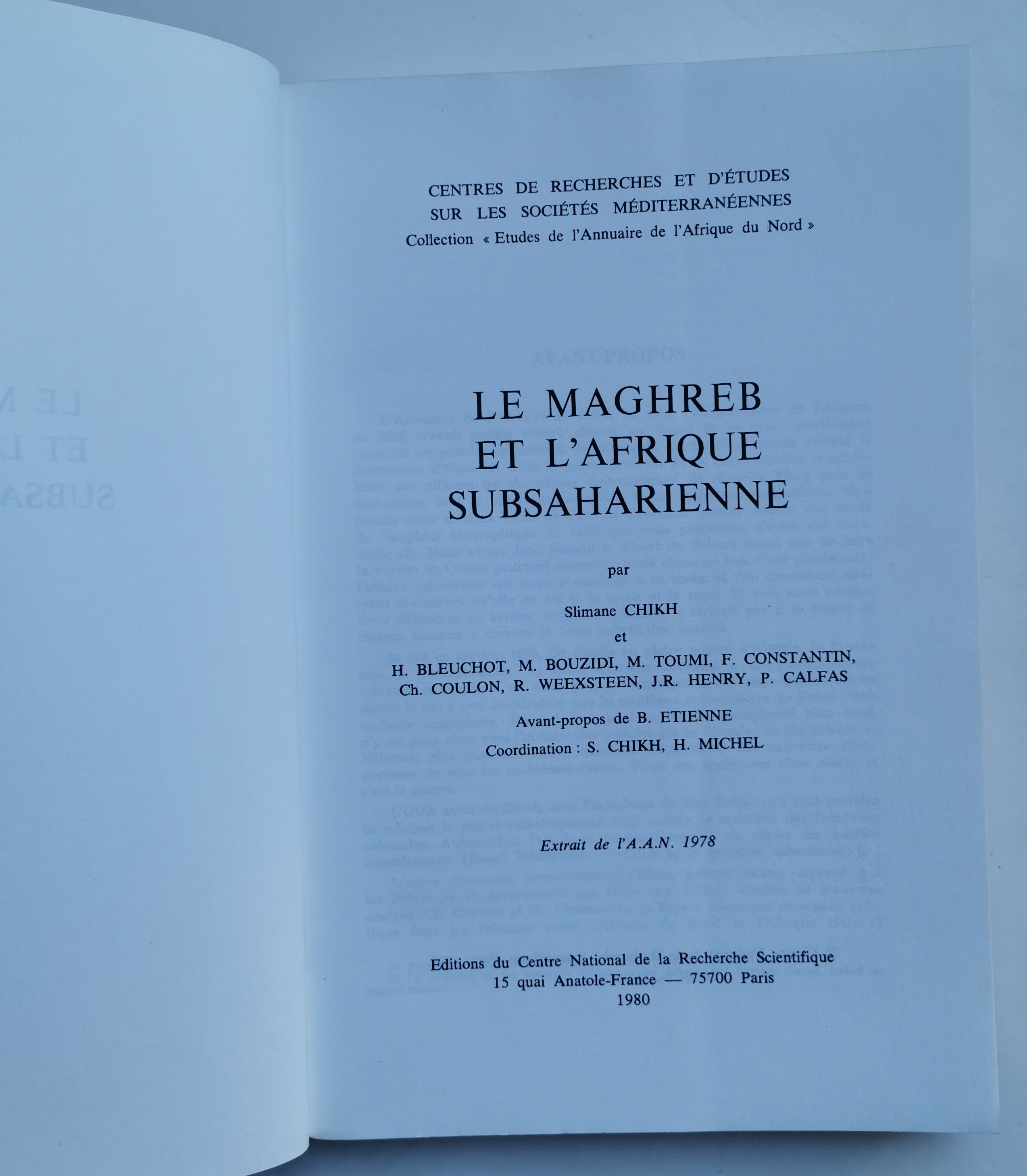 le MAGHREB et l'AFRIQUE Subsaharienne by Slimane CHIKH et H. BLEUCHOT ...