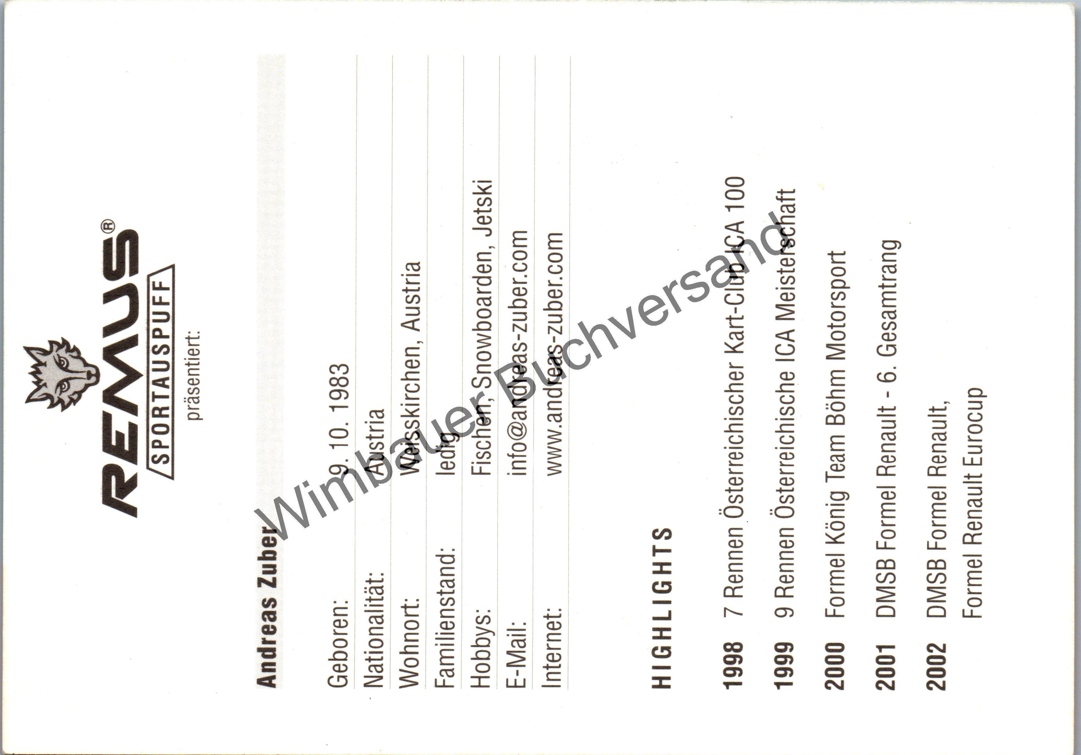 Original Autogramm Andreas Zuber /// Autograph signiert signed signee ...