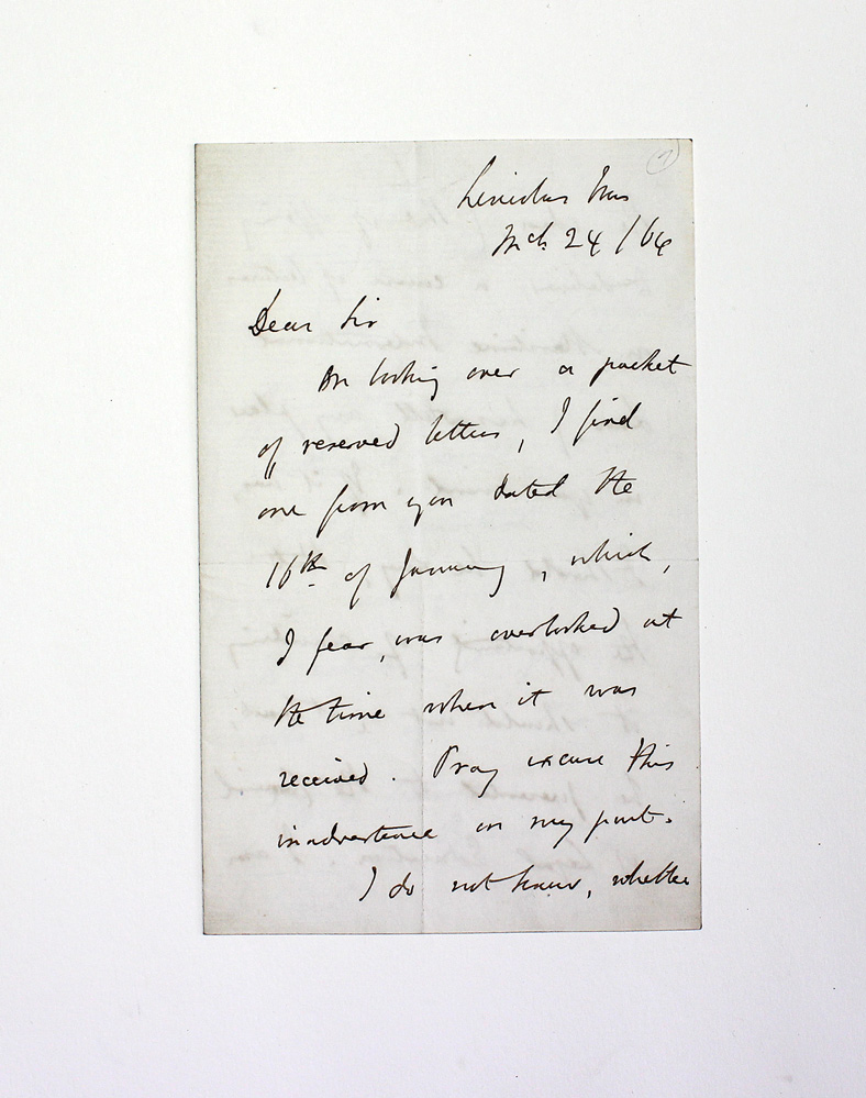 An Original Handwritten Letter Signed by Roundell Palmer to Levi Leone ...