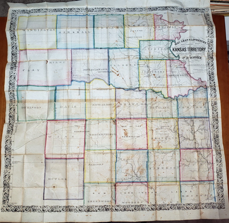 Mac Lean & Lawrences Sectional Map of Kansas Territory Compiled By the ...