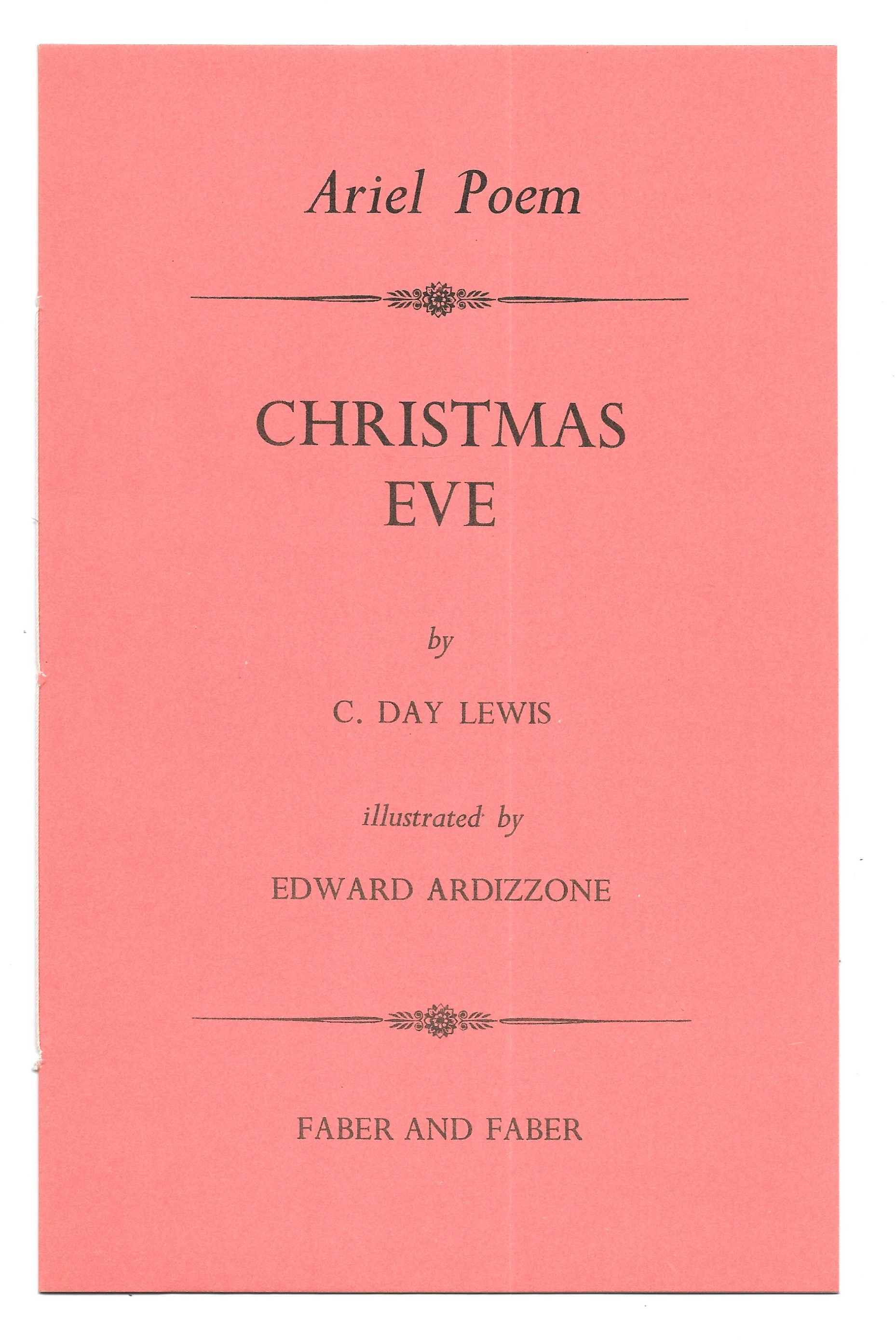 Christmas Eve (Ariel Poem) [Together with envelope] by C. Day Lewis ...