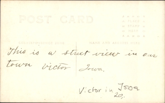 Foto Ansichtskarte / Postkarte Victor Iowa USA, street view ...
