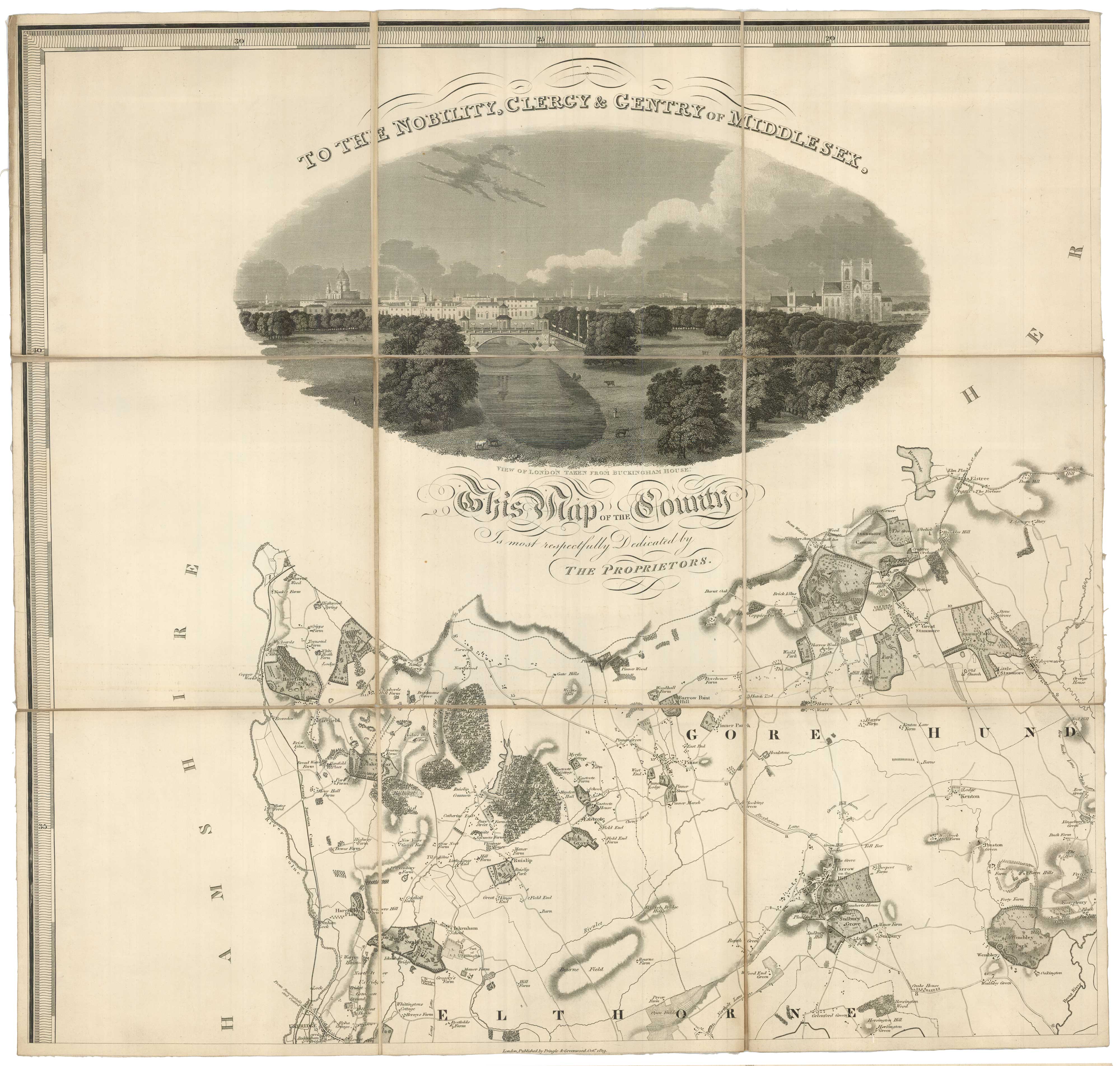 Map Of The County Of Middlesex From An Actual Survey Made In The Years