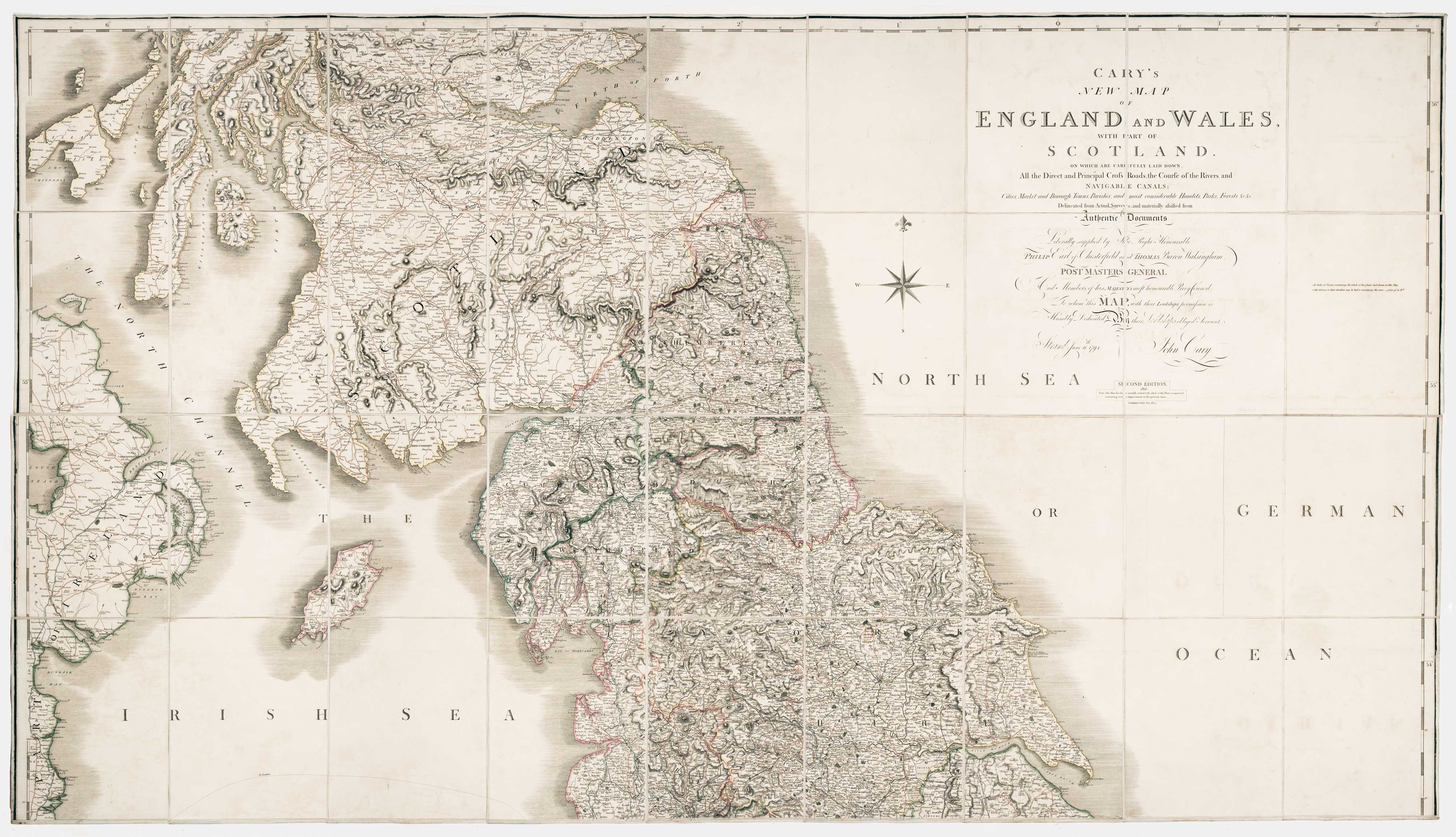 Cary's New Map of England and Wales, With Part of Scotland. On which ...