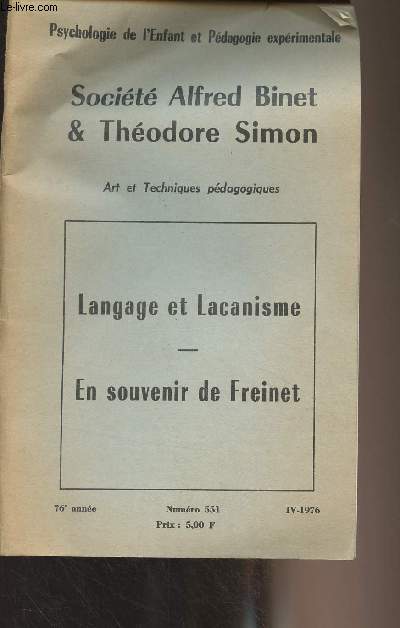 Société Alfred Binet & Théodore Simon (Psychologie de l'Enfant et ...