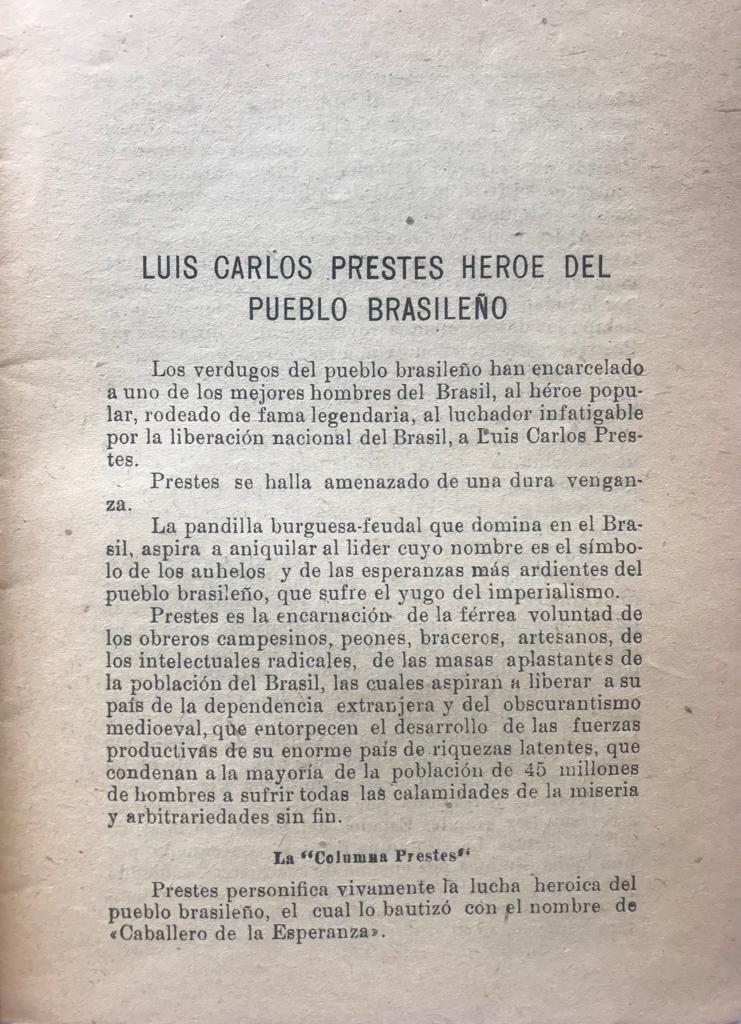 Luis Carlos Prestes. Las grandes luchas del pueblo brasileño por la ...