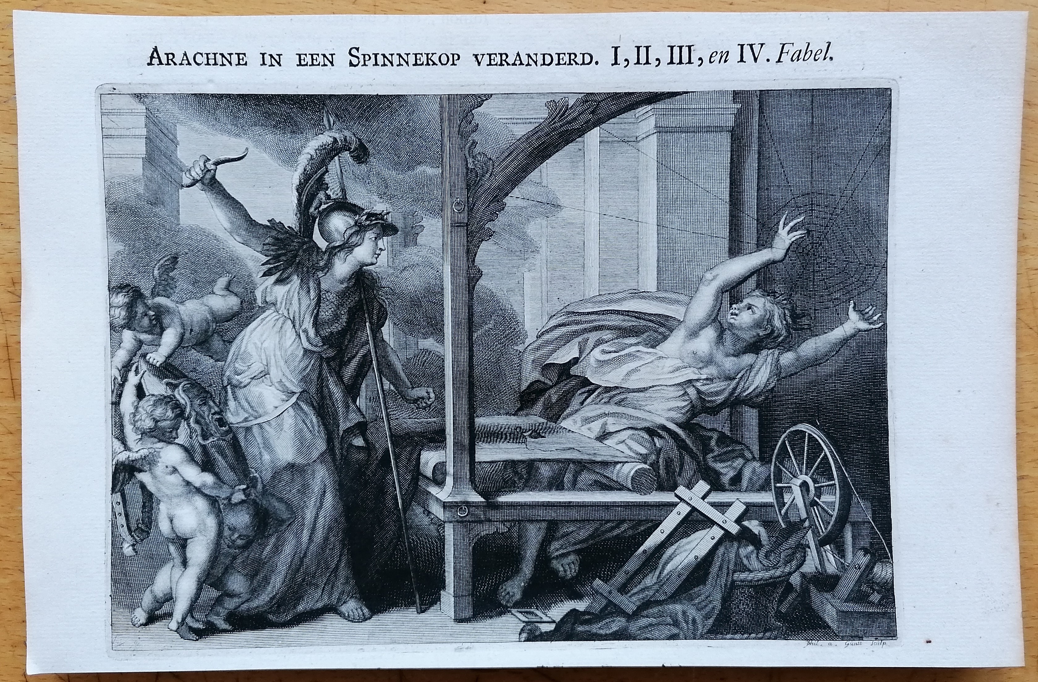 Ovid Metamorphoses Original Print Arachne Spider - 1730: (1730) Kunst ...