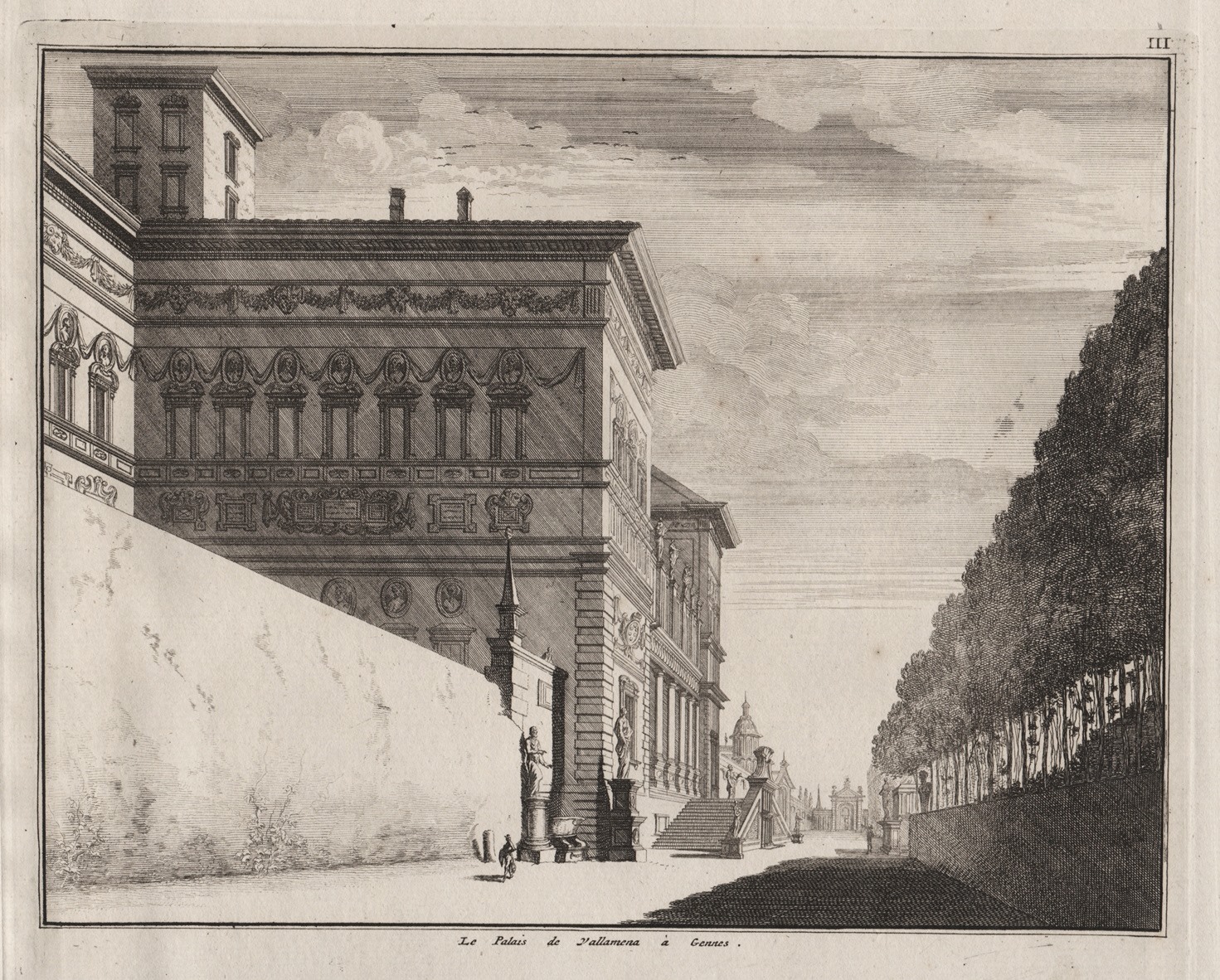 "Le Palais de Vallamena a Gennes." - Genova Palazzo Villamena Liguria ...