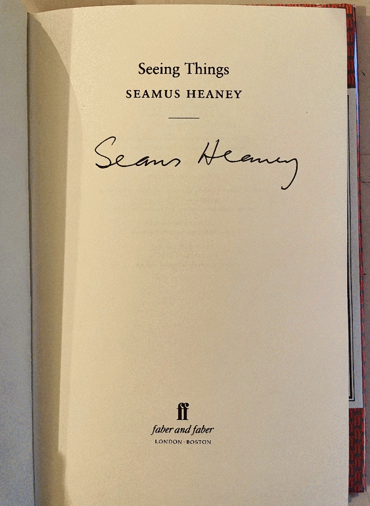 Seeing Things by Heaney, Seamus: Very Good Hardcover (1991) First ...
