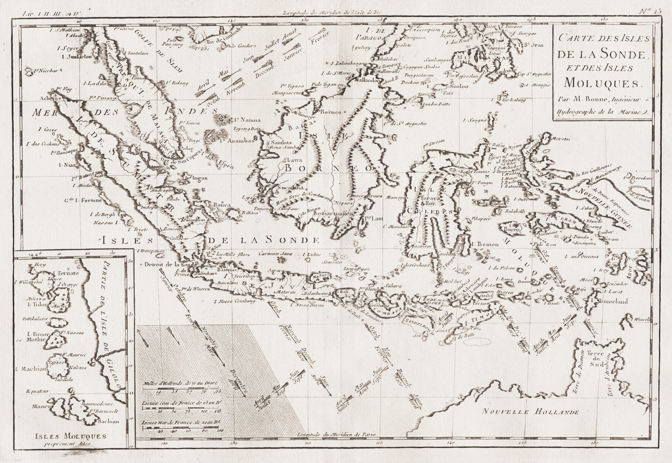 "Carte des Isles de la Sonde et des Isles Moluques" - Indonesia Java Borneo Singapore Malaysia ...