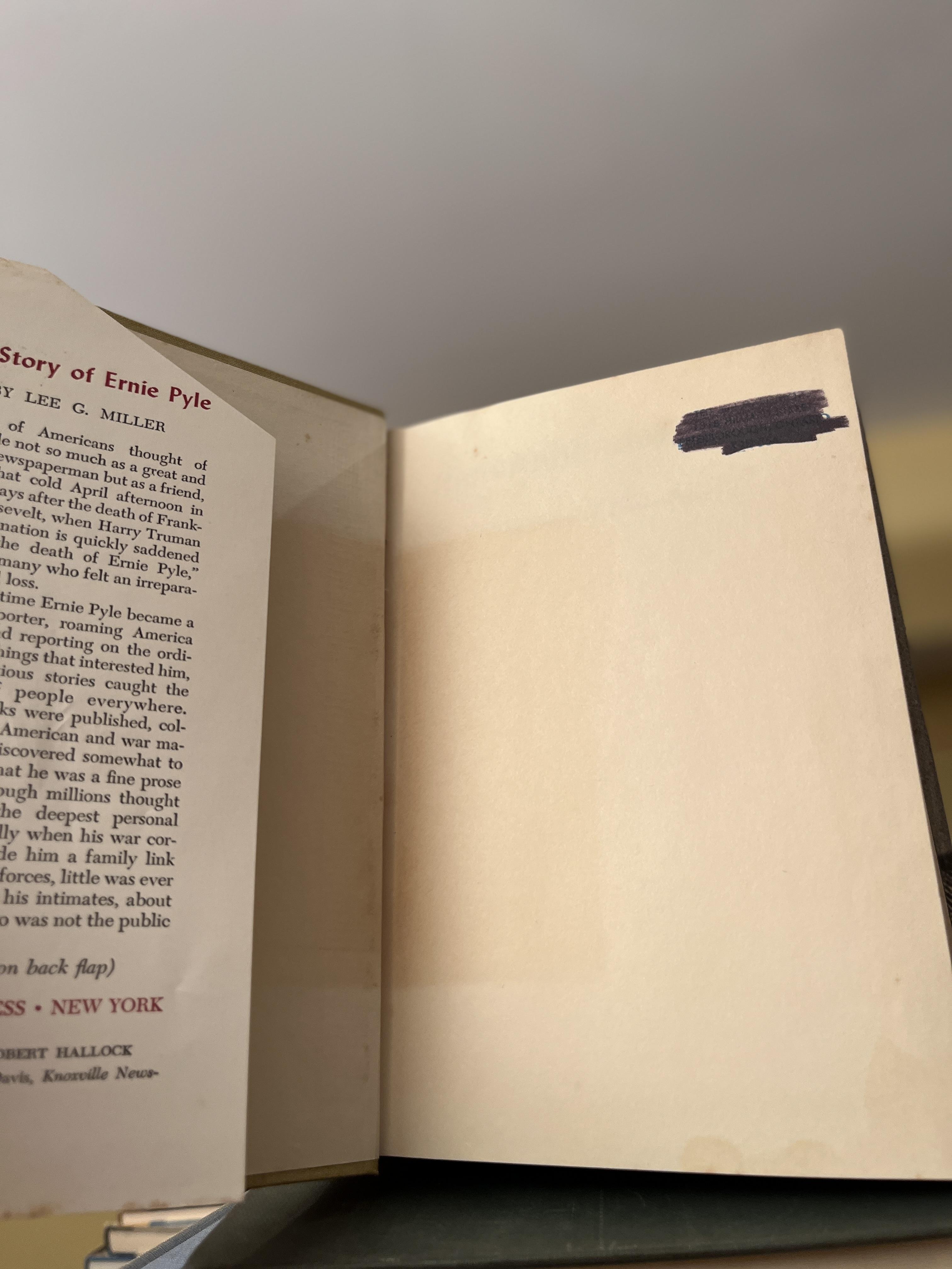 Story Of Ernie Pyle by Miller, Lee G.: Fine Hardcover (1950) 1st ...