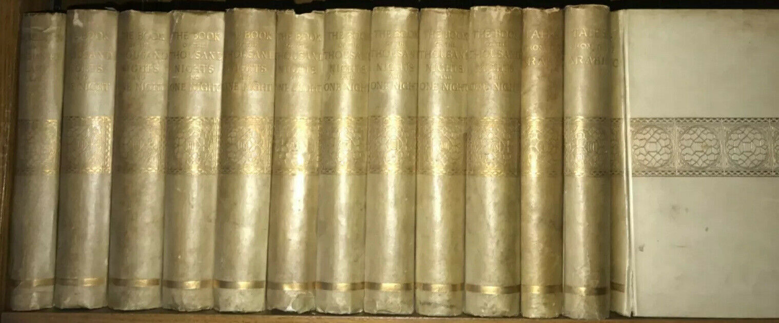 LEATHER Set. THOUSAND ARABIAN NIGHTS & ALADDIN. (FIRST EDITION 1889 ...