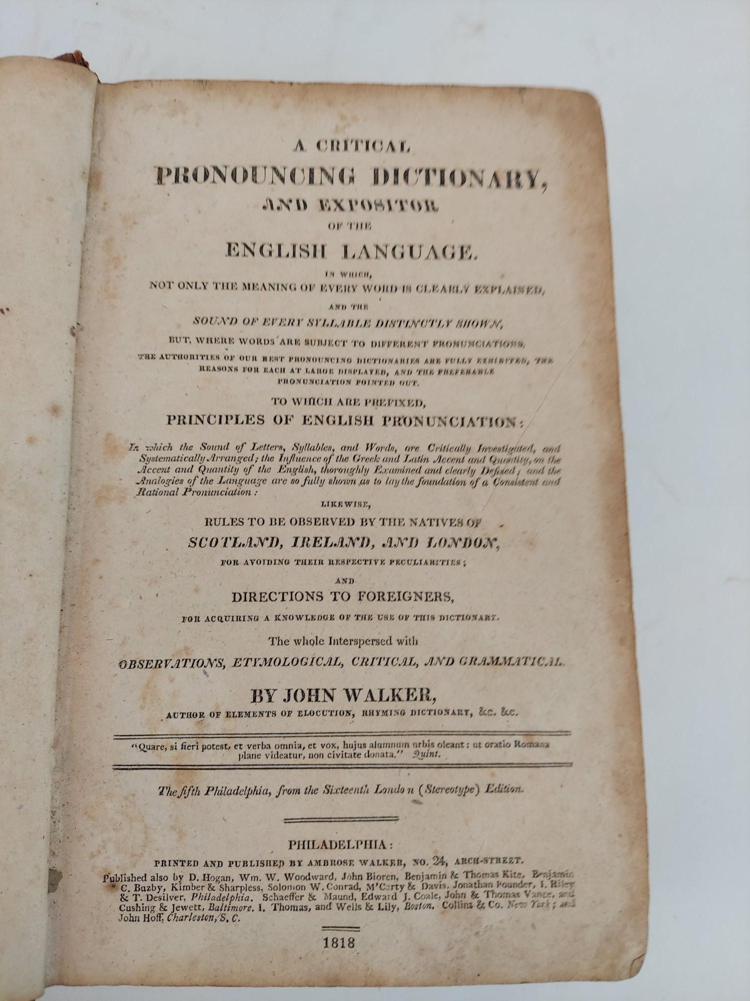 A CRITICAL PRONOUNCING DICTIONARY, AND EXPOSITOR OF THE ENGLISH ...