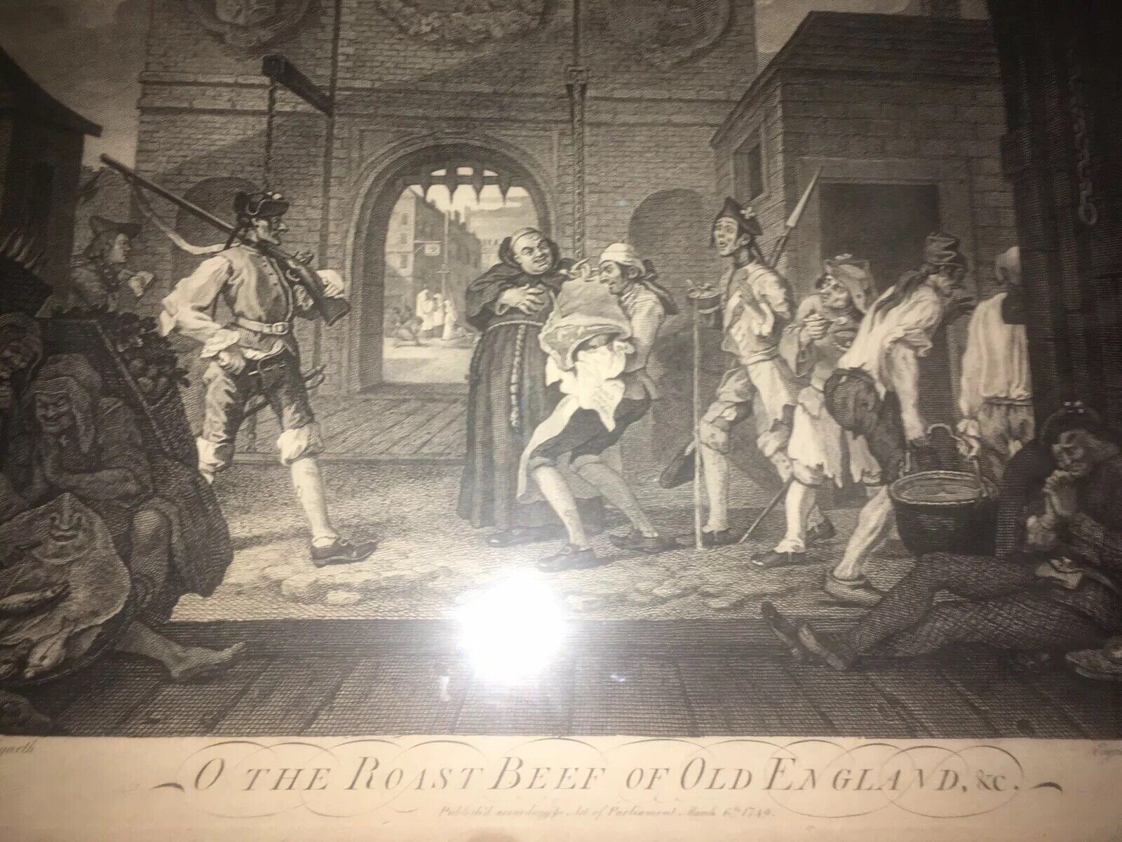 Original 18th Century WILLIAM HOGARTH ENGRAVING. 1749. â O THE ROAST ...