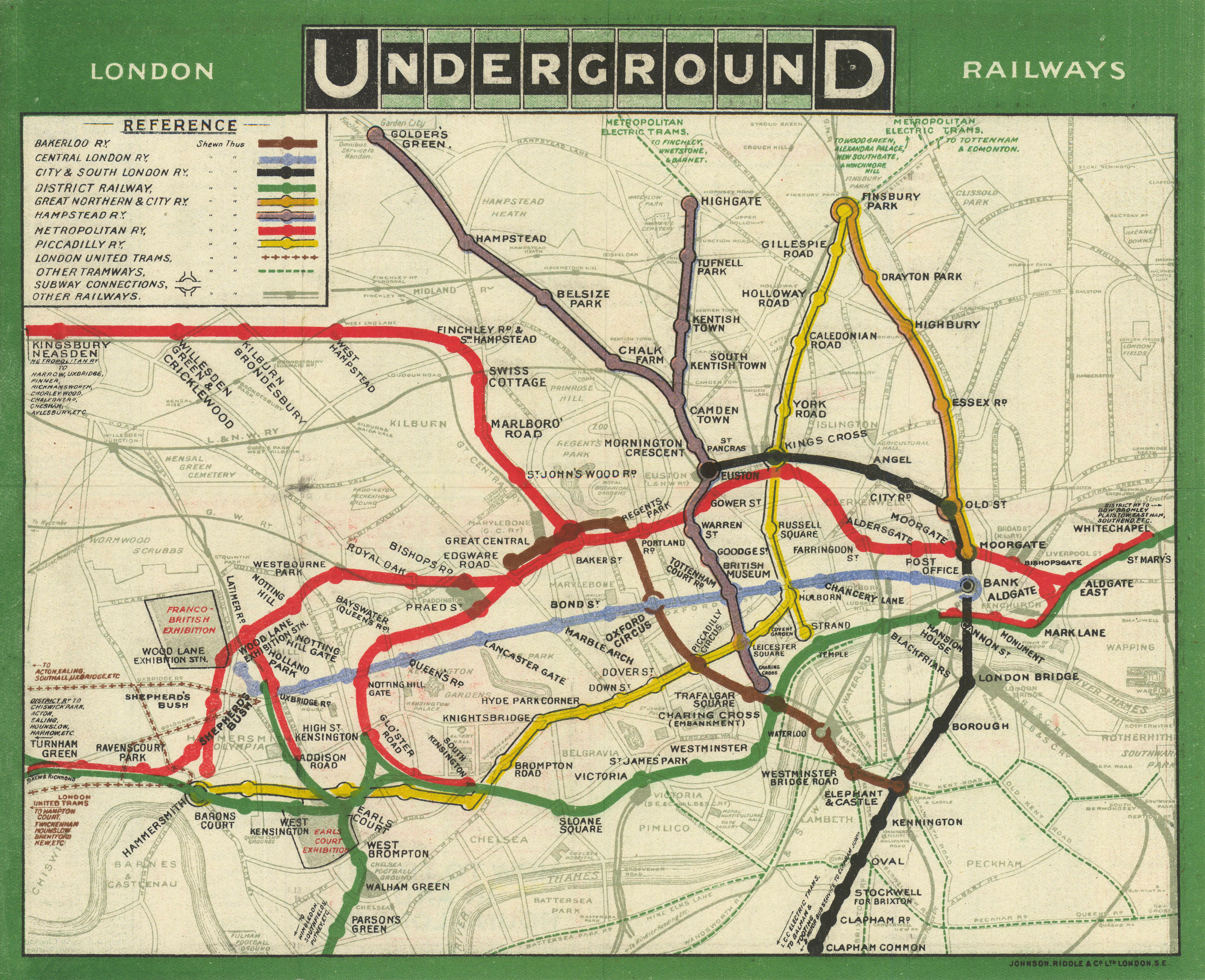 London Underground Railways by London Underground Railways: (1908) Map ...