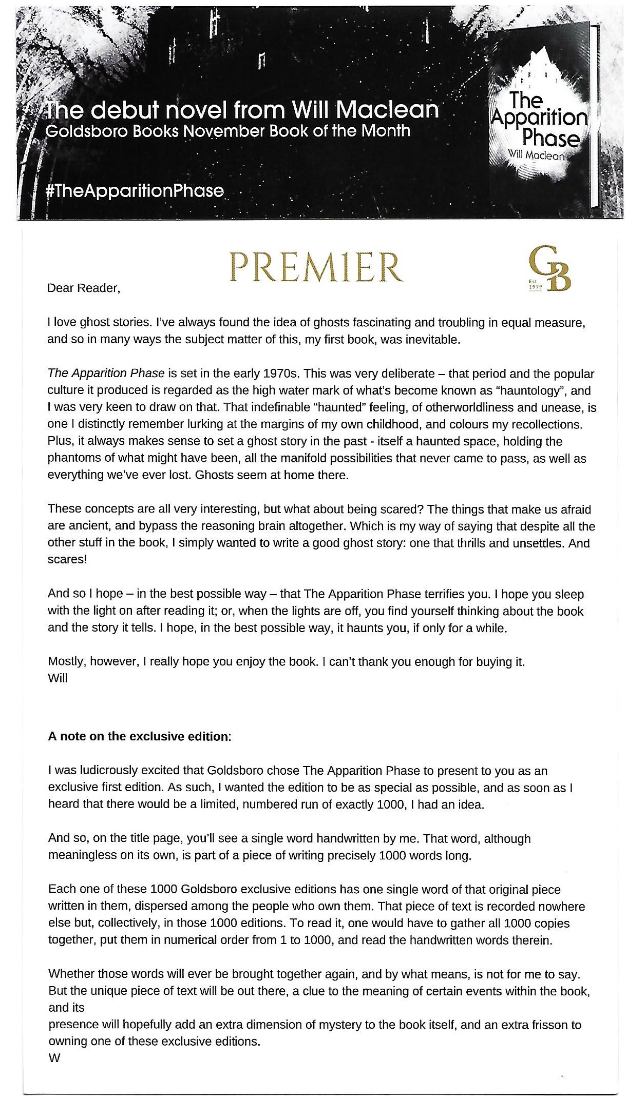 The Apparition Phase - Signed Numbered Edition by Will Maclean: Fine Hardcover (2021) 1st ...