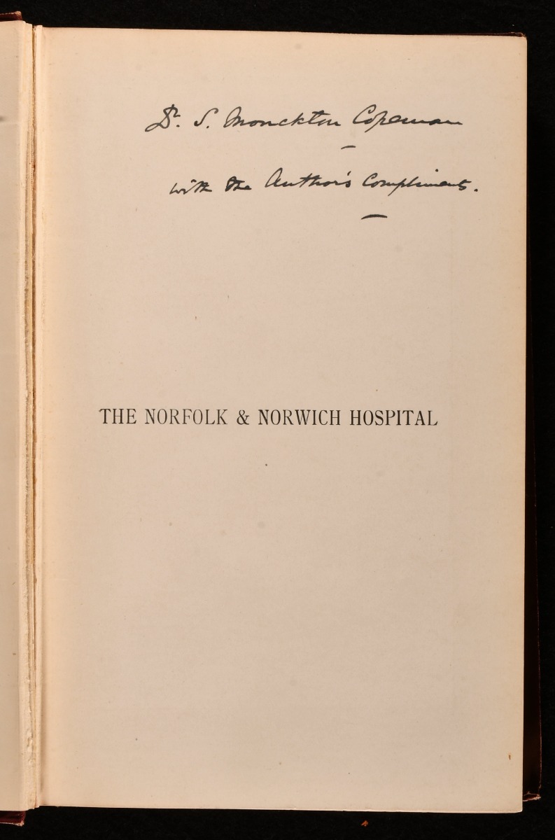 The Norfolk & Norwich Hospital 1700 to 1900 by Sir Peter Eade: Very ...