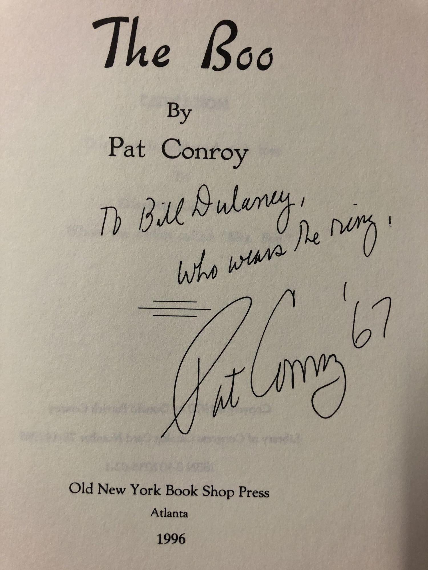The Boo by Conroy, Pat: Very Good Hardcover (1996) Signed by Author(s ...