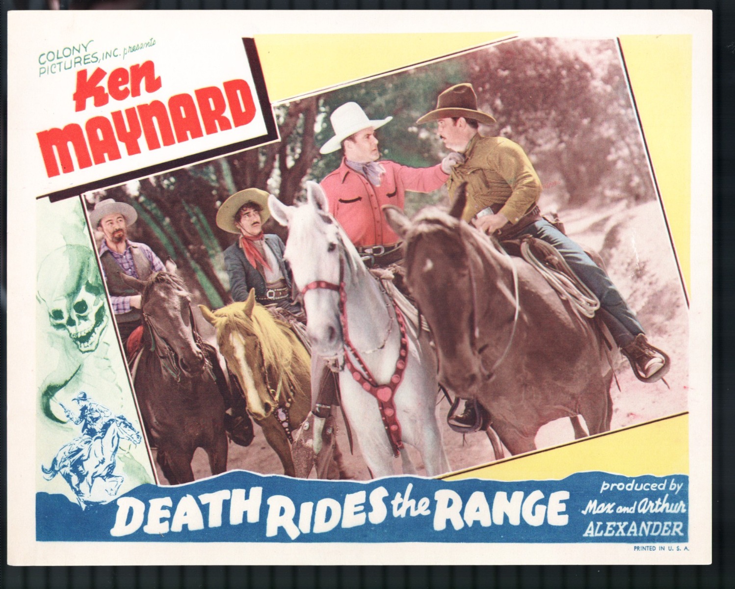 Death Rides the Range 11"x14" Title Lobby Card Ken Maynard Western ...