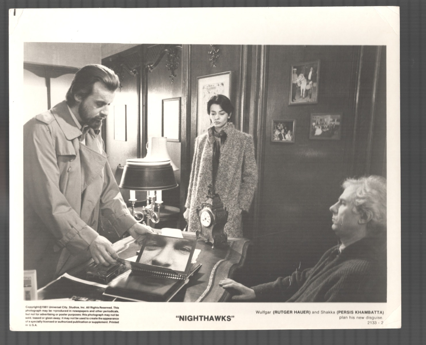 Nighthawks 8'x10' Movie Still Rutgar Hauer Persis Khambatta Thriller ...
