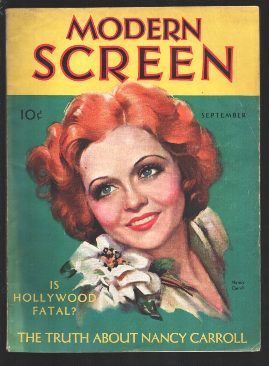 Modern Screen 9/1931-Nancy Carroll cover-Jean Harlow-Warner Baxter-Joel ...