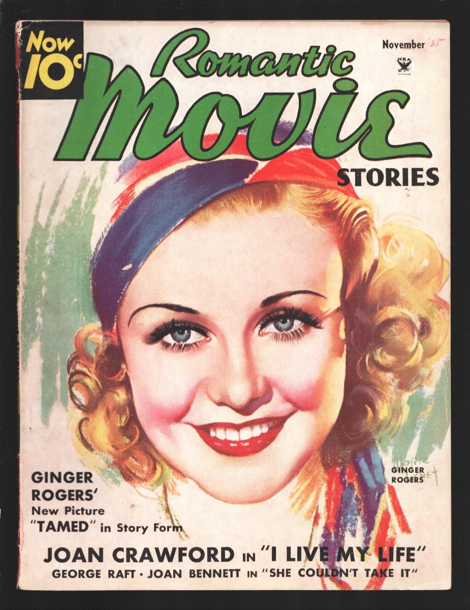 Romantic Movie Stories 11/1935-Ginger Rogers cover by Morr "I Live My ...