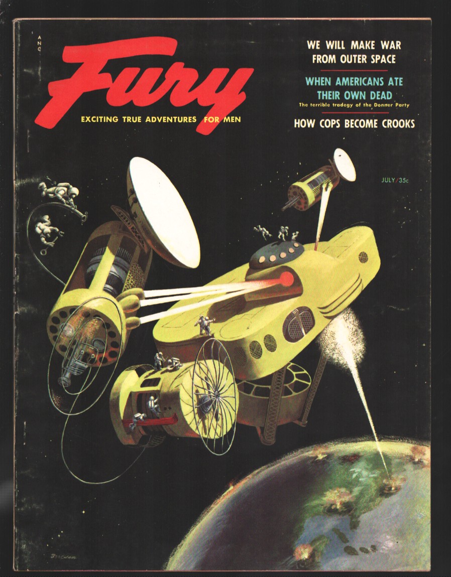 Fury 7/1956-Sci-fi cover & story-Strange people-Skinmen of Africa ...
