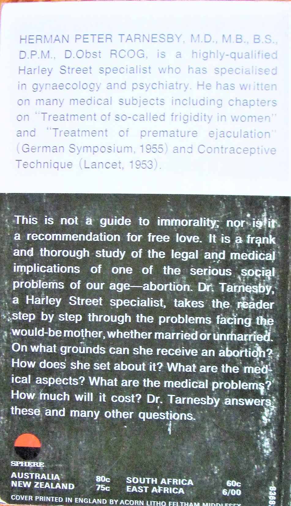 Abortion Explained by Tarnesby, Dr. Peter: Good Mass Market Paperbacks ...
