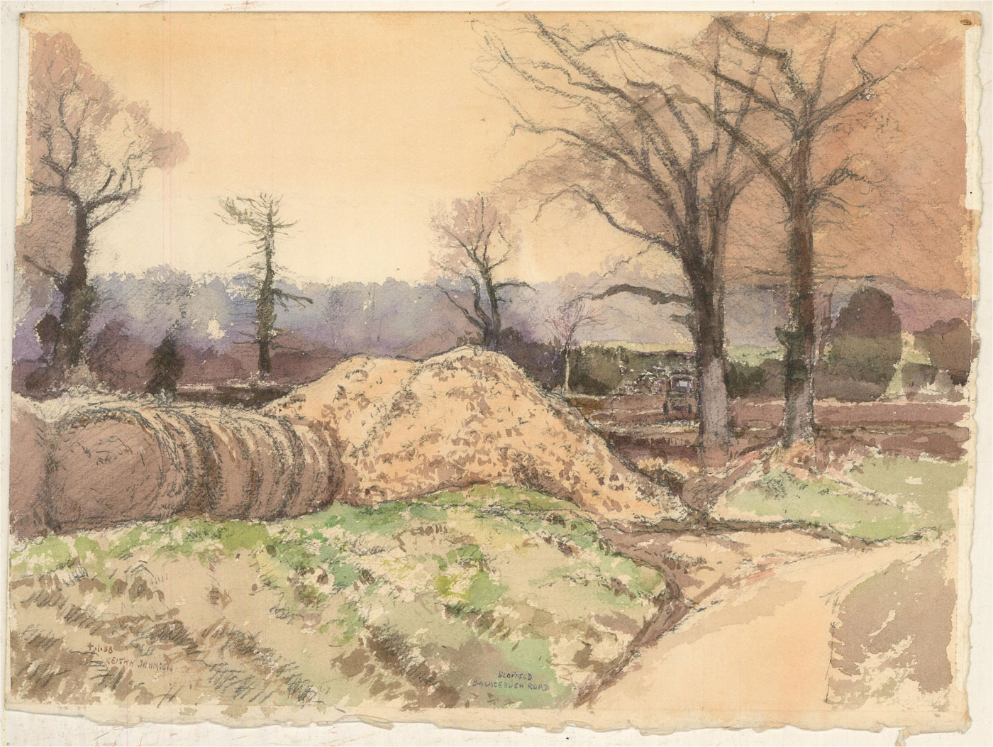 Keith Johnson (1931-2018) - 1988 Watercolour, Blofield, Bullacebush ...