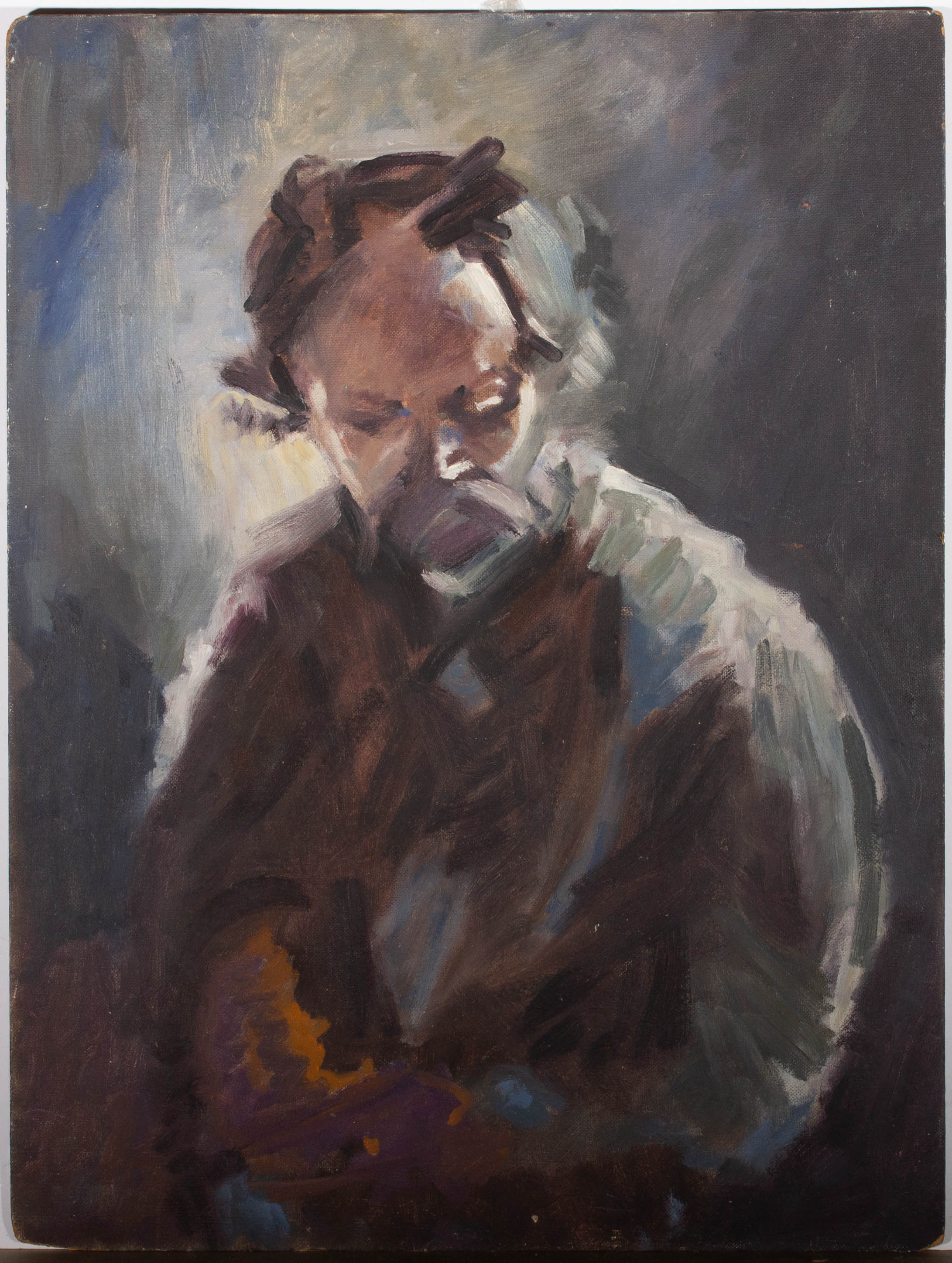 20th Century Oil - Pensive Figure: Kunst / Grafik / Poster | Sulis Fine Art