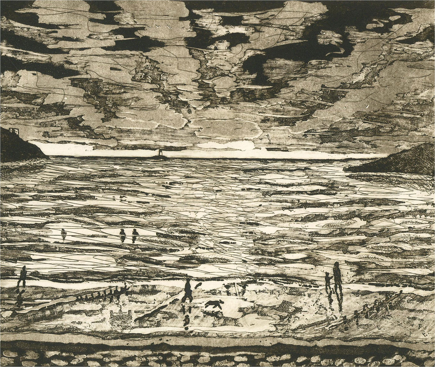 Terry Buchanan (b.1938) - 1998 Etching, Beach Memories I de Terry ...