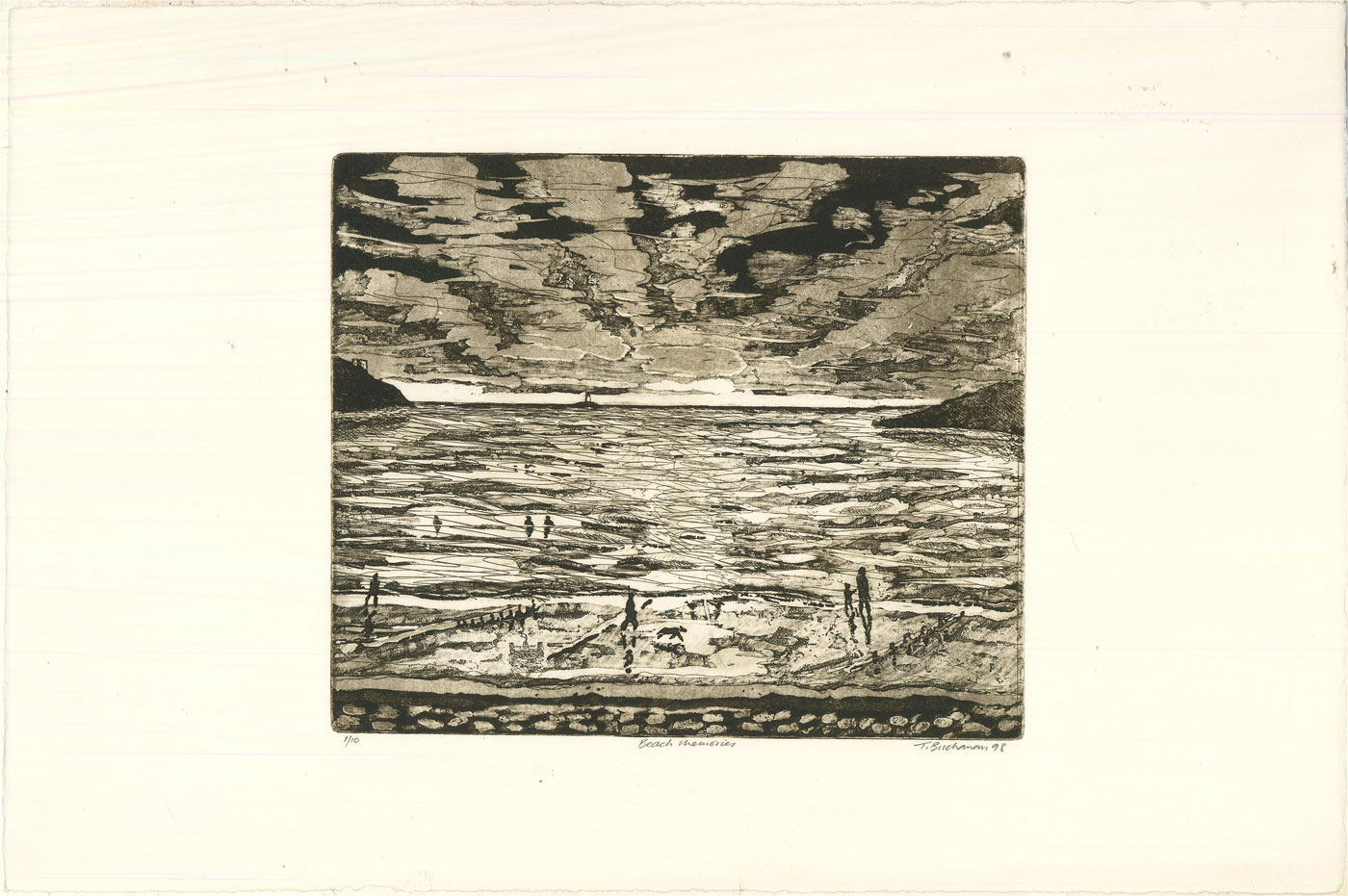 Terry Buchanan (b.1938) - 1998 Etching, Beach Memories I de Terry ...