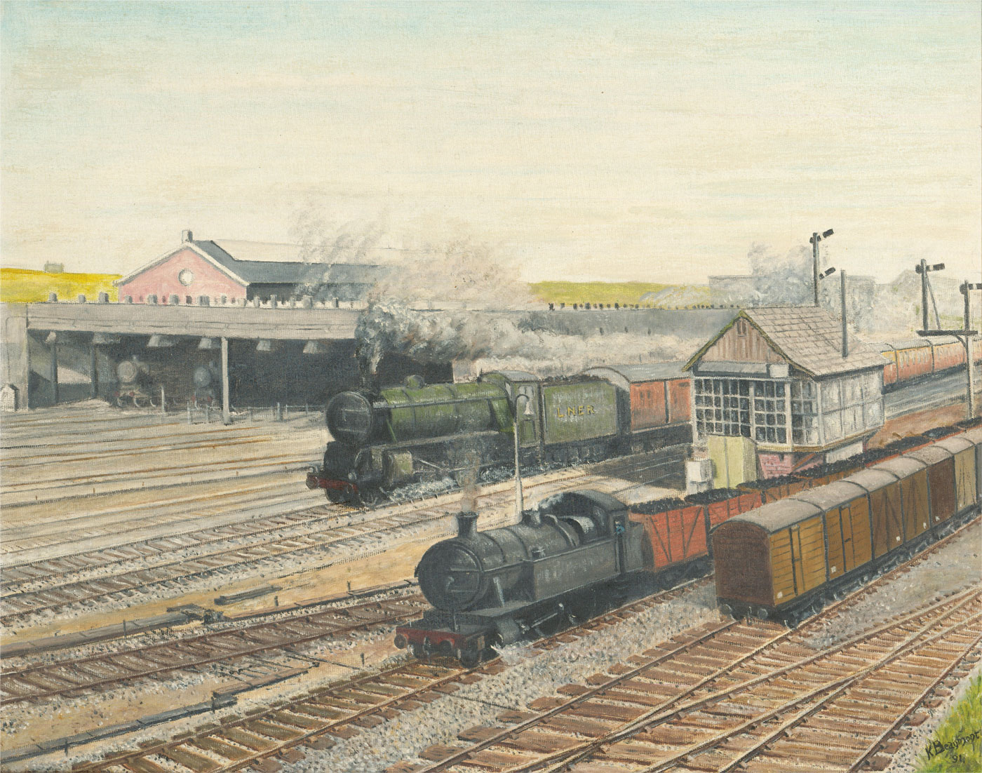 1991 Oil - East Hardsley Loco Sheds: (1991) Signed by Author(s) Kunst ...