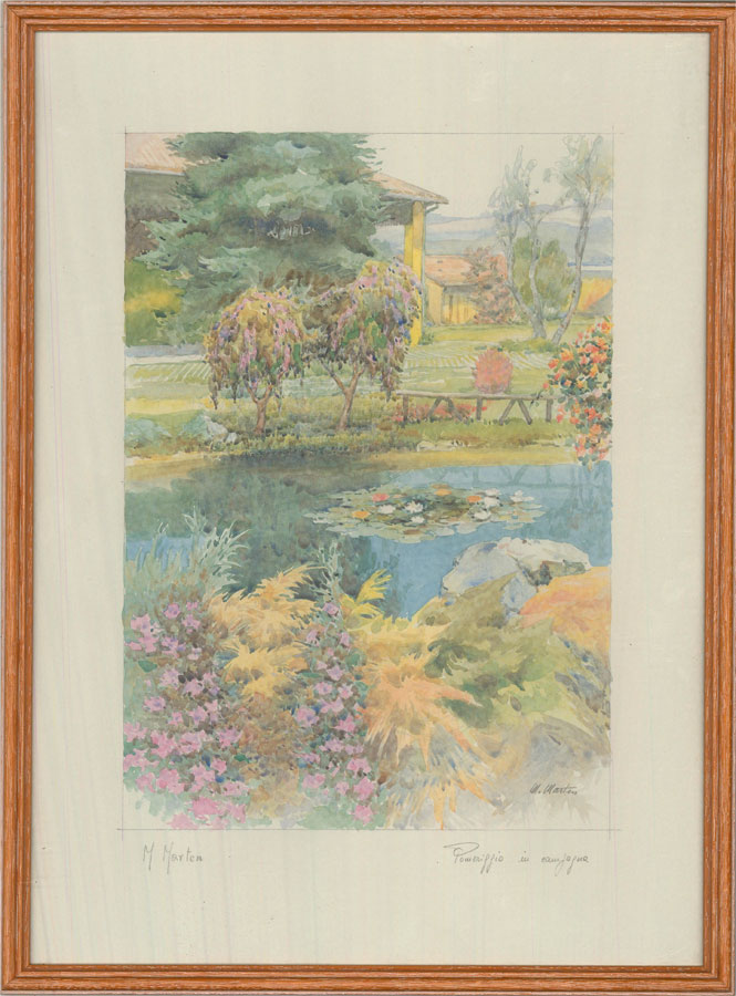 M. Marten - 20th Century Watercolour, Summer In Italy by M. Marten ...