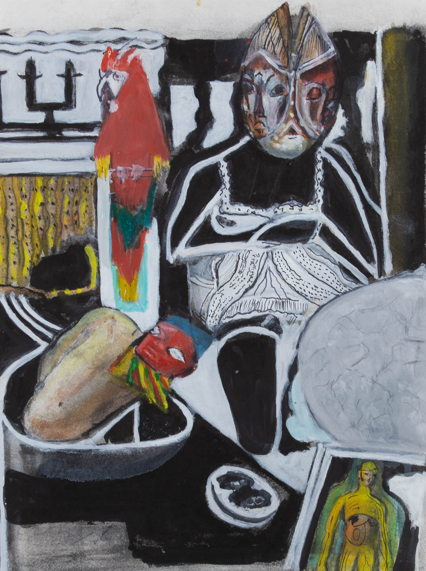 Susan Paine - 20th Century Watercolour, Still Life with Parrot by Susan ...