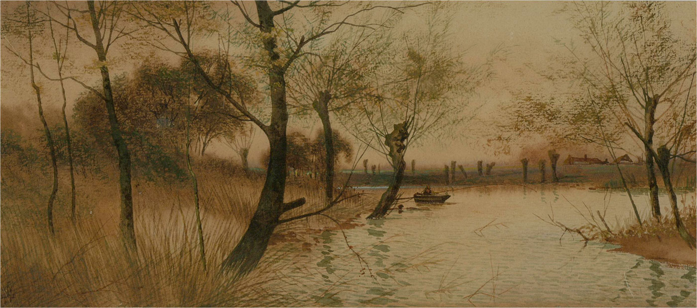 James Lawson Stewart (1841-1929) - Watercolour, On the Ouse at ...