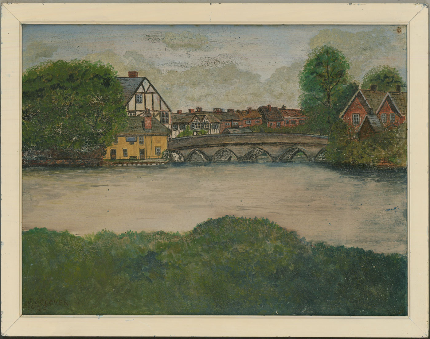 J. D. Clover - 1982 Oil, View of the Bridge by J. D. Clover: (1982 ...