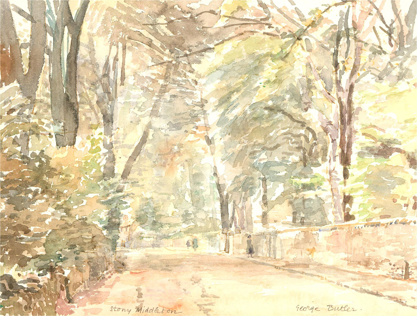 George Butler - Signed 20th Century Watercolour, Stony Middleton von ...