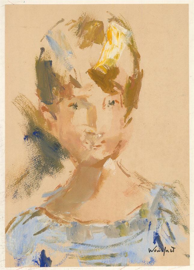 Marius Woulfart (1905-1991) - Signed Mid 20th Century Gouache, Portrait ...