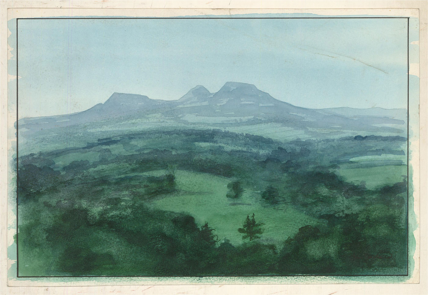 Ian Garland - Signed Contemporary Watercolour, The Valley by Ian ...