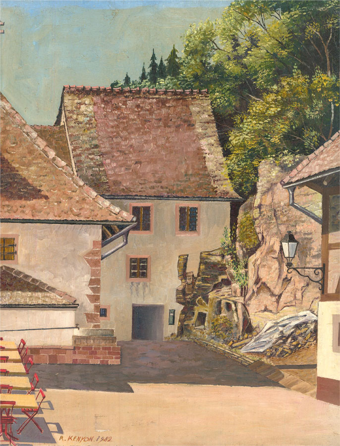 R. Kenyon - 1982 Oil, Corner Of The Square by R. Kenyon: (1982) Signed ...