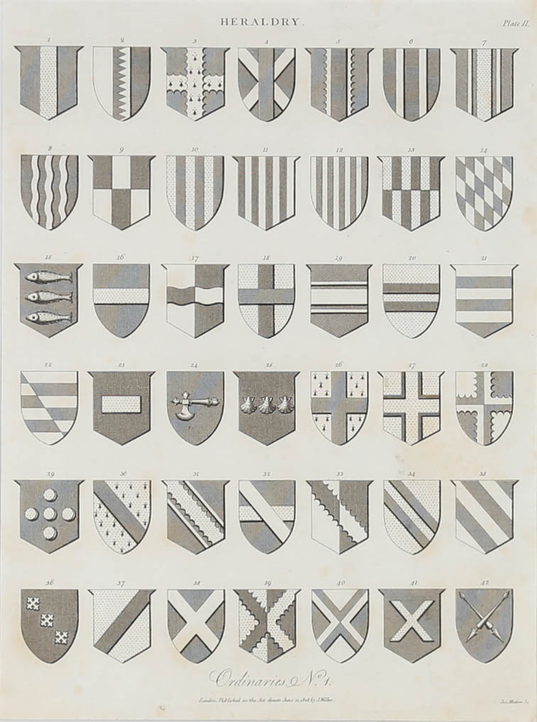 Heraldic Crests 1808 Engraving - Ordinaries No. 1: (1808) Art / Print ...